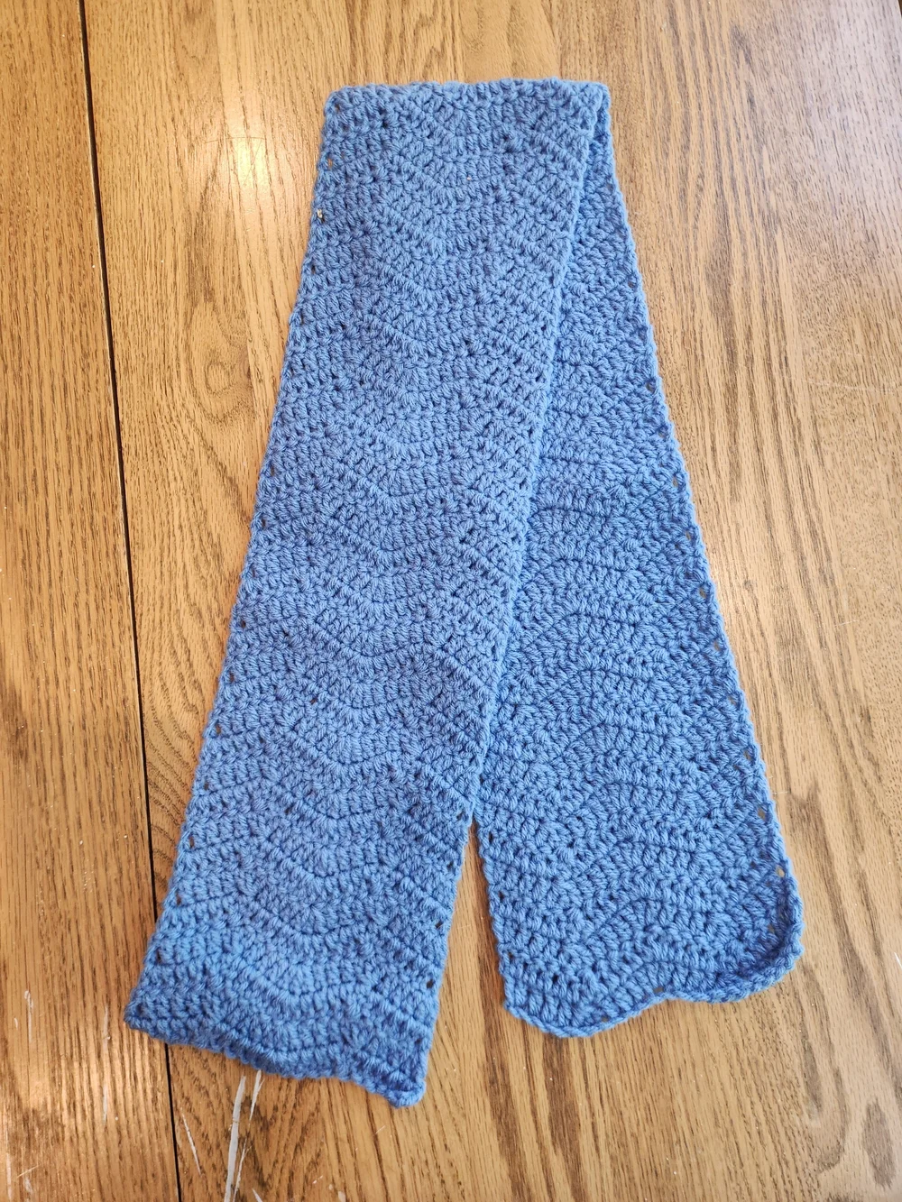 Other | Handmade Crocheted Wave Stitch Scarf In Dusty Blue | Poshmark